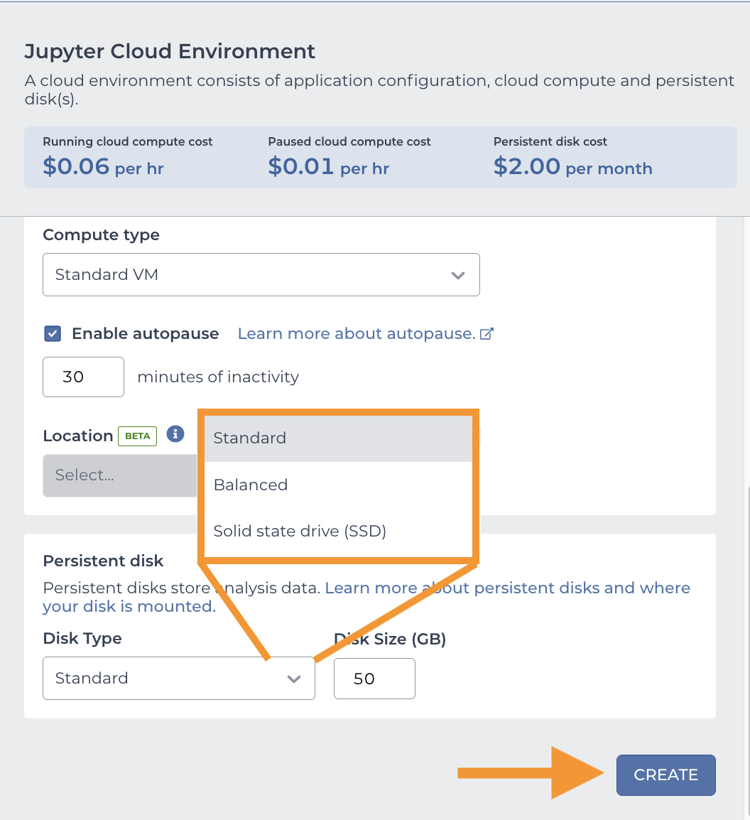 How to set up persistent disk storage for your analysis app – Terra Support
